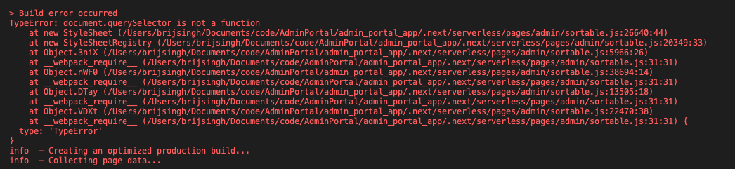 [Bug] npm run build - does not work · Issue #1 · creativetimofficial/ct-nextjs-argon-dashboard ...