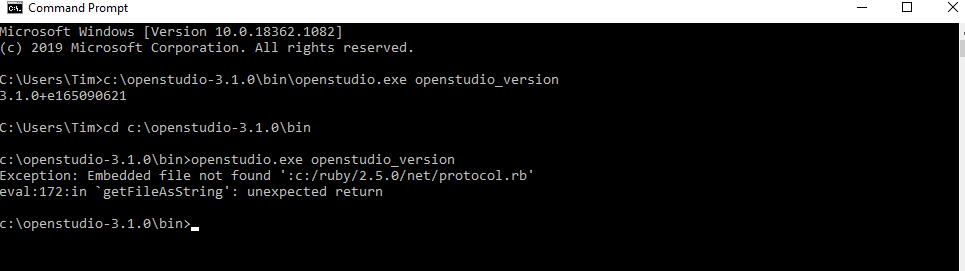 CLI error using Windows Command Prompt · Issue #4132 · NREL/OpenStudio · GitHub