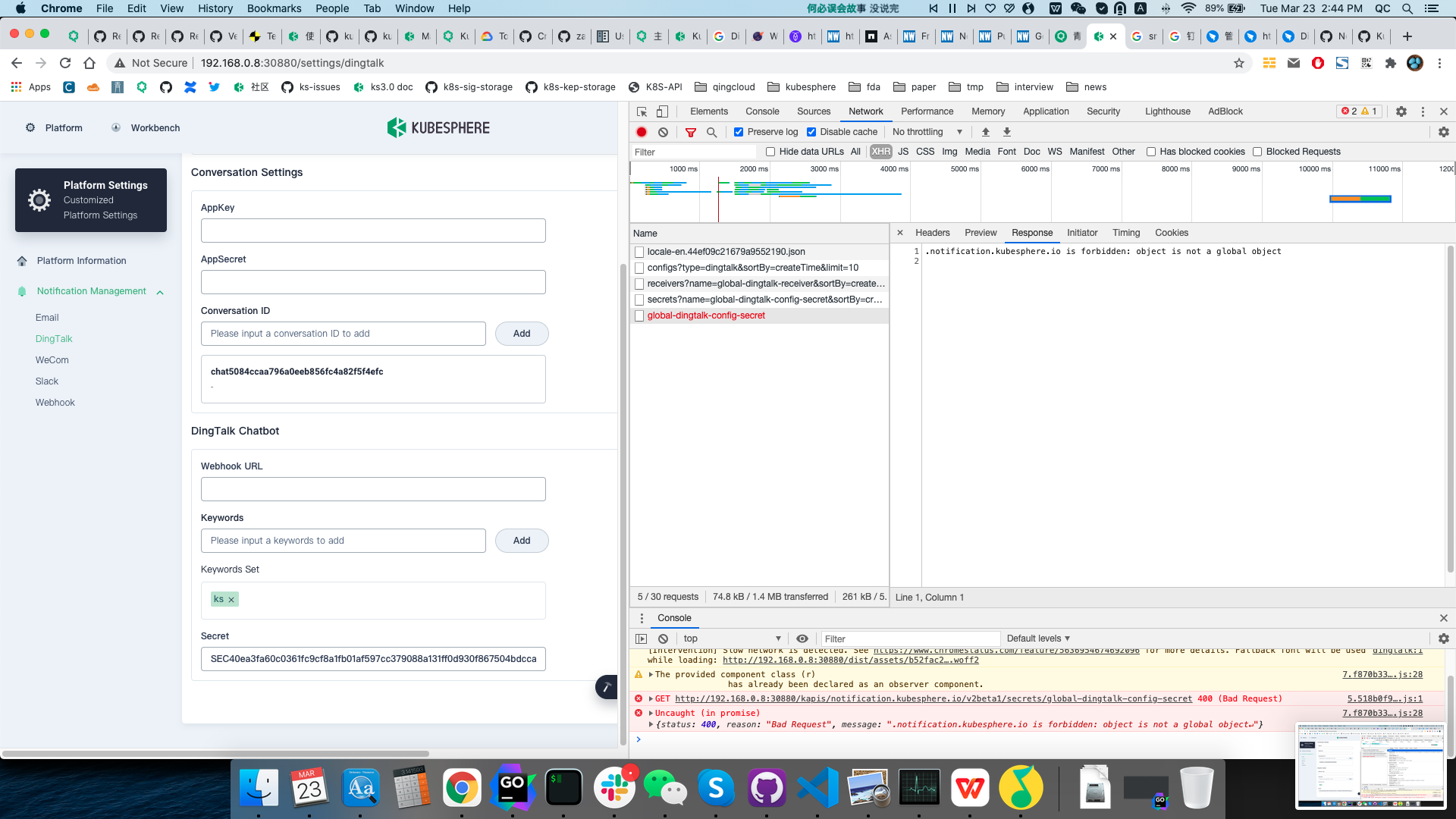 Unable to modify notification settings in console · Issue #3555 · kubesphere/kubesphere · GitHub