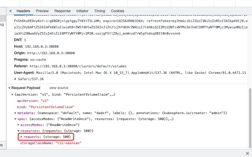 Missing unit when creating/expanding volume · Issue #4047 · kubesphere/kubesphere · GitHub