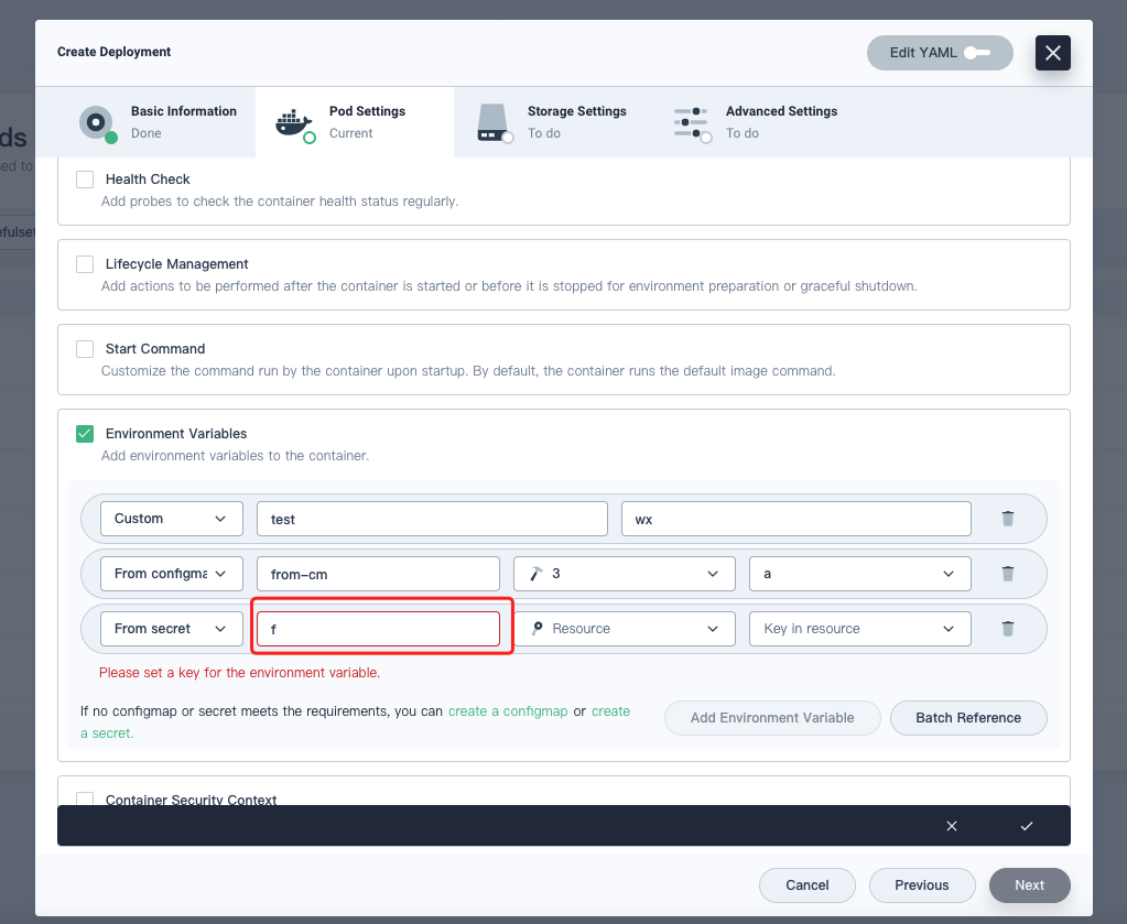 unable to delete the last character of env variable key · Issue #4962 · kubesphere/kubesphere ...