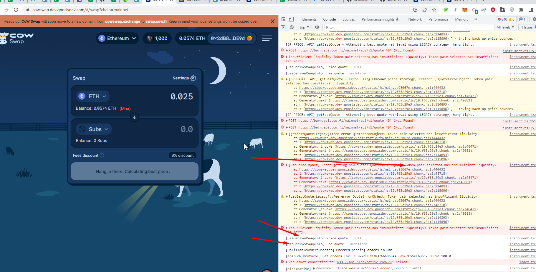 Price calculation hangs when trade ETH/token with insufficient liquidity for a trade · Issue ...