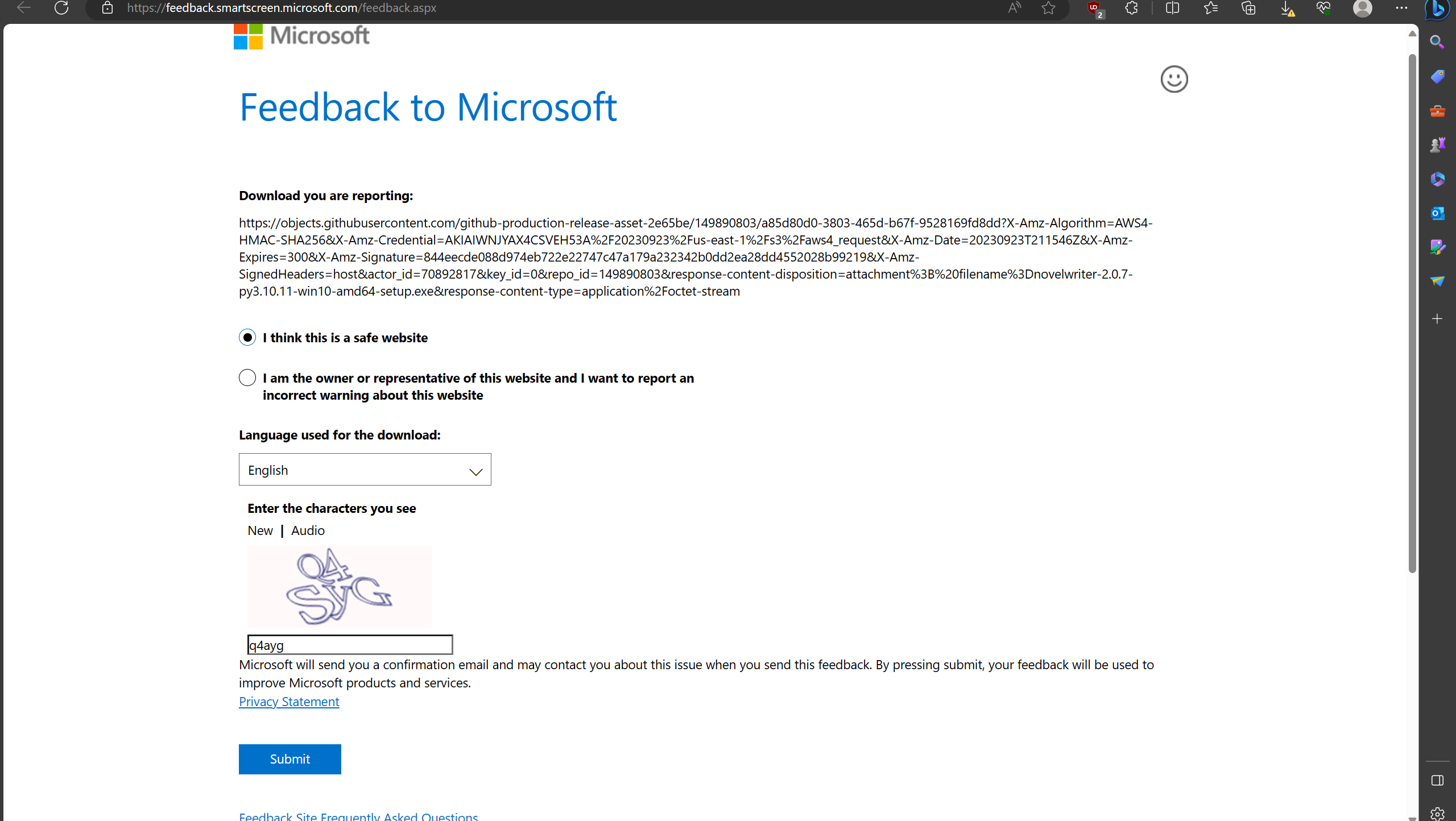 Microsoft Smart Screen Flagging The Application · Issue 1526 · Vkbonovelwriter · Github