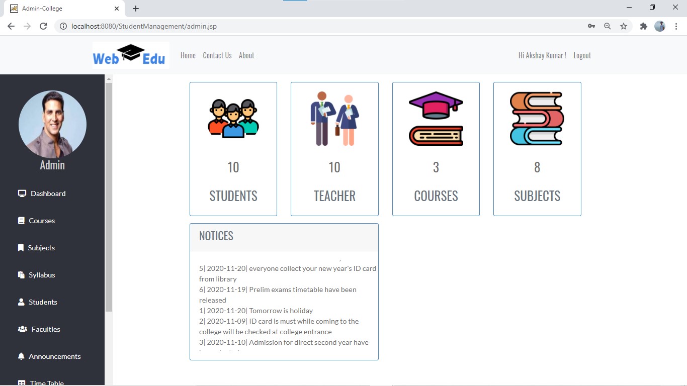 GitHub - shubhamthorve531/CollegeManagementSystem: Dynamic Website.The ...