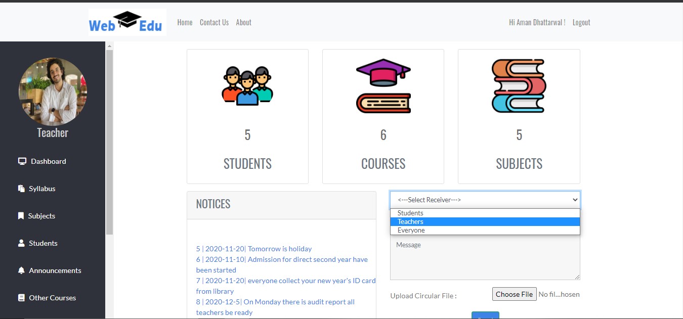 GitHub - shubhamthorve531/CollegeManagementSystem: Dynamic Website.The Application is useful to ...