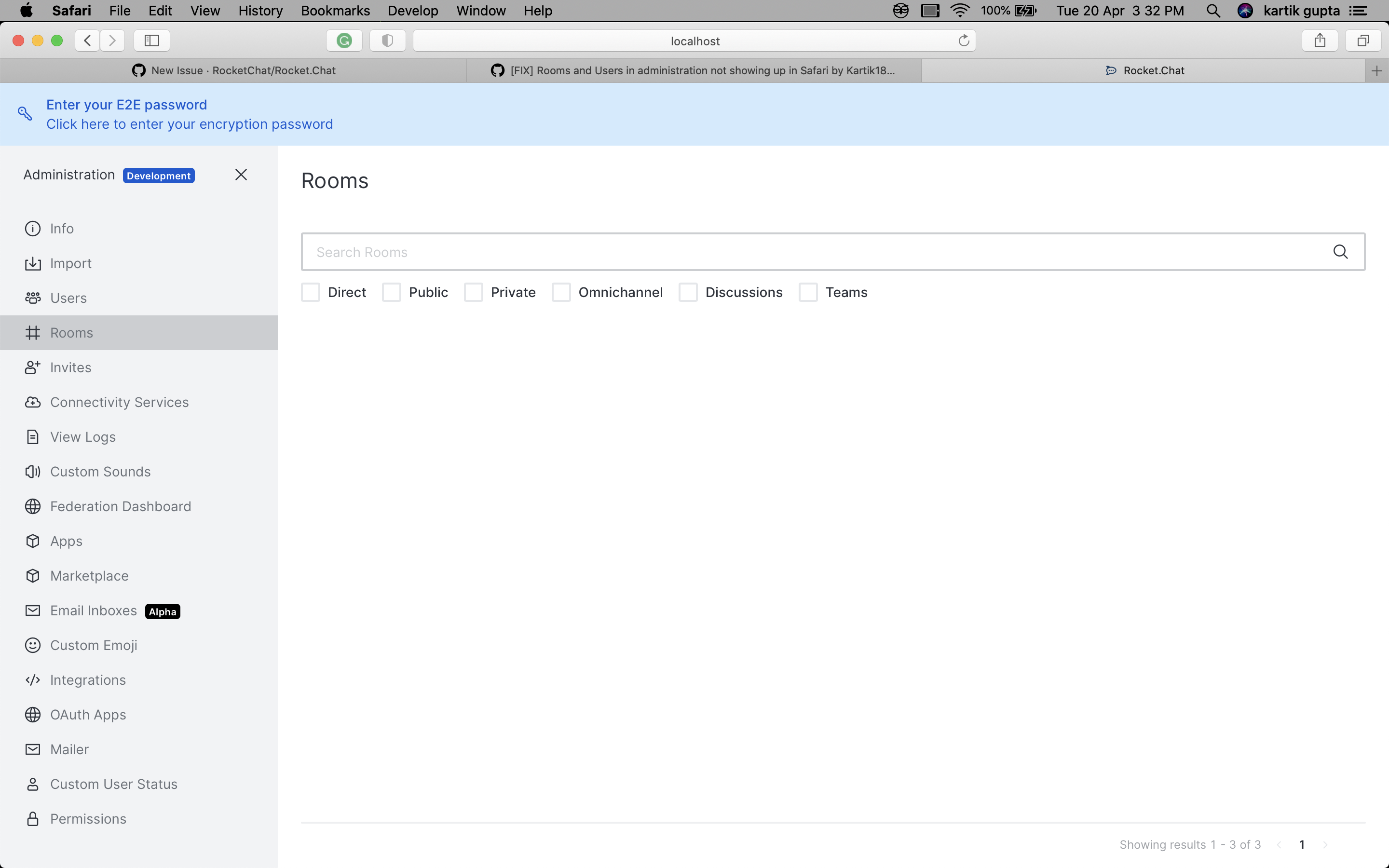 Rooms And Users In Administration Not Showing Up In Safari · Issue 21662 · Rocketchatrocket