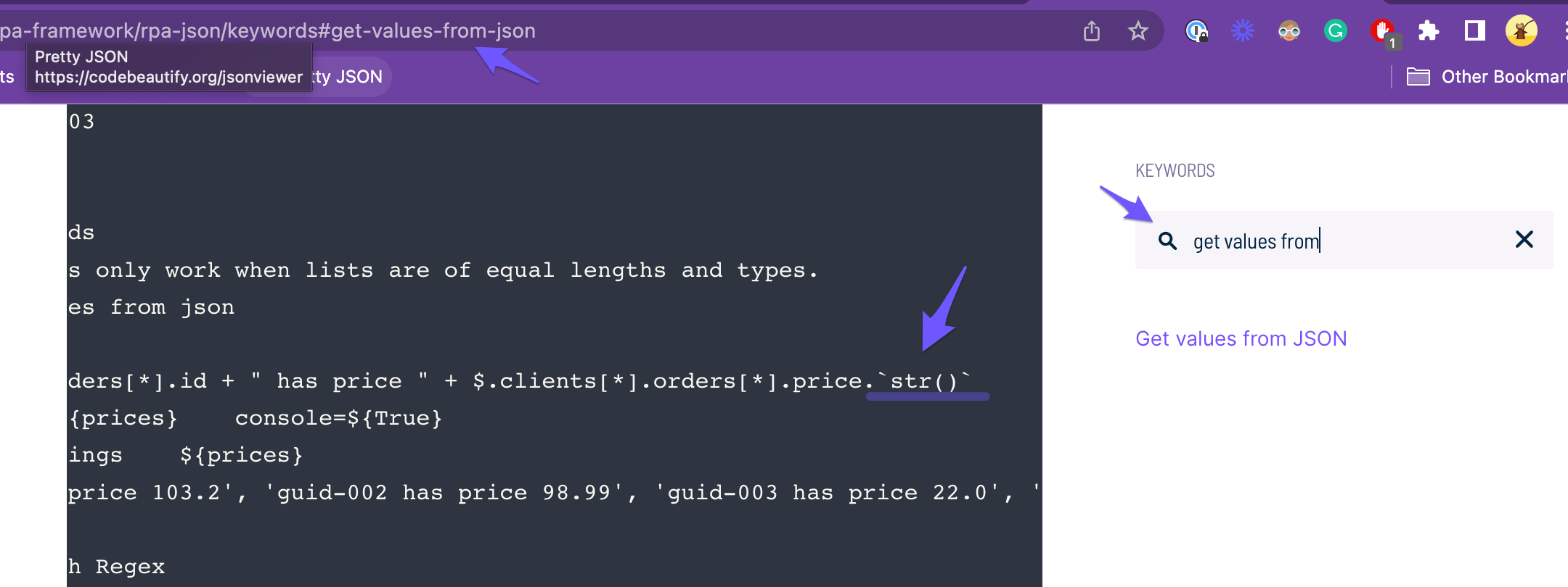 Error In `rpa Json` Extended Keyword Example Attached To `get Values From Json` · Issue 804