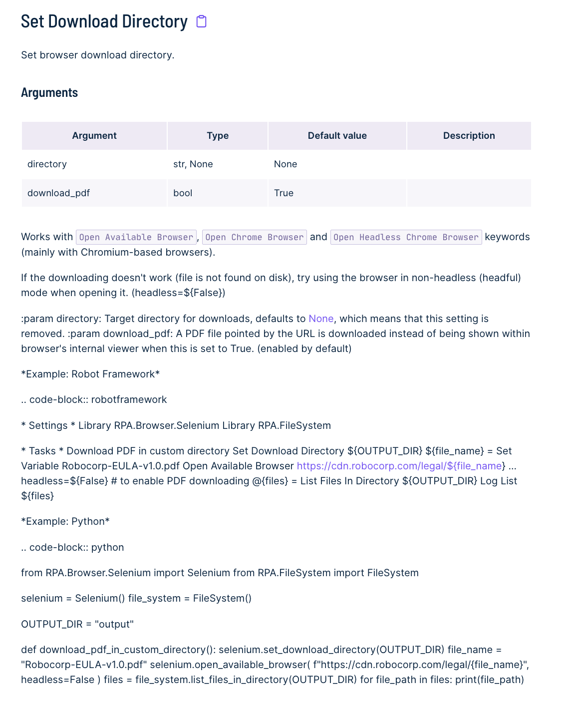Documentation: How to deal with `ROBOT` vs `REST` docstrings · Issue #891 · robocorp ...