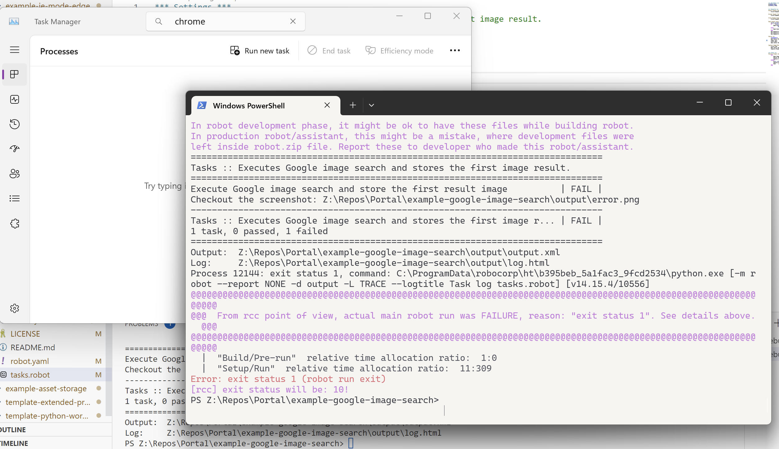 Chrome crashing and two new chrome.exe processes opening every time the task is running. · Issue ...