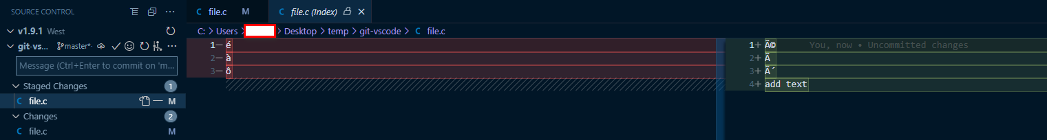 Line staging loose encoding · Issue #149635 · microsoft/vscode · GitHub