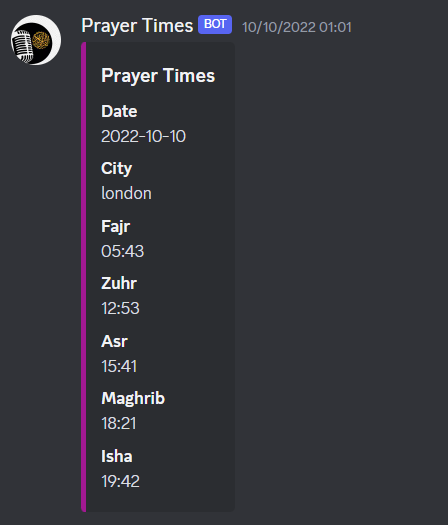 GitHub - Yousuf283/Prayer-Time-Discord-Bot