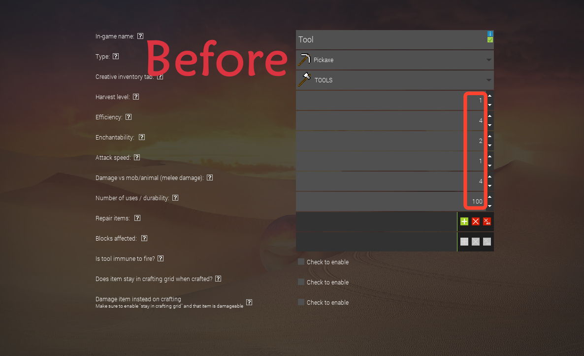 Mod element's properties(like Enchantability, Hardness) not saving at sometimes. · Issue #3594 ...