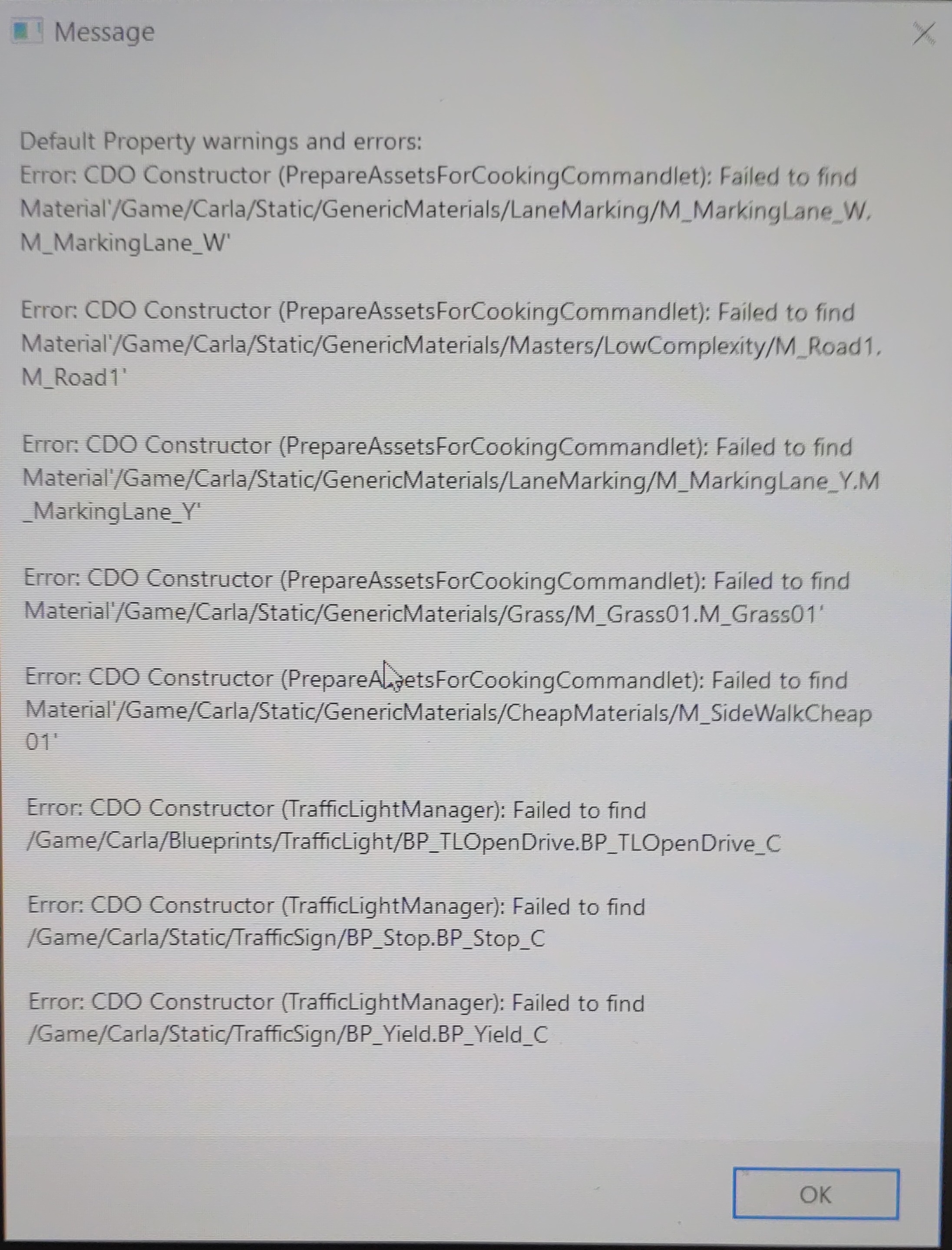 make launch error message box (win 10, carla 0.9.11, unreal engine 4.24.3) · Issue #4179 · carla ...