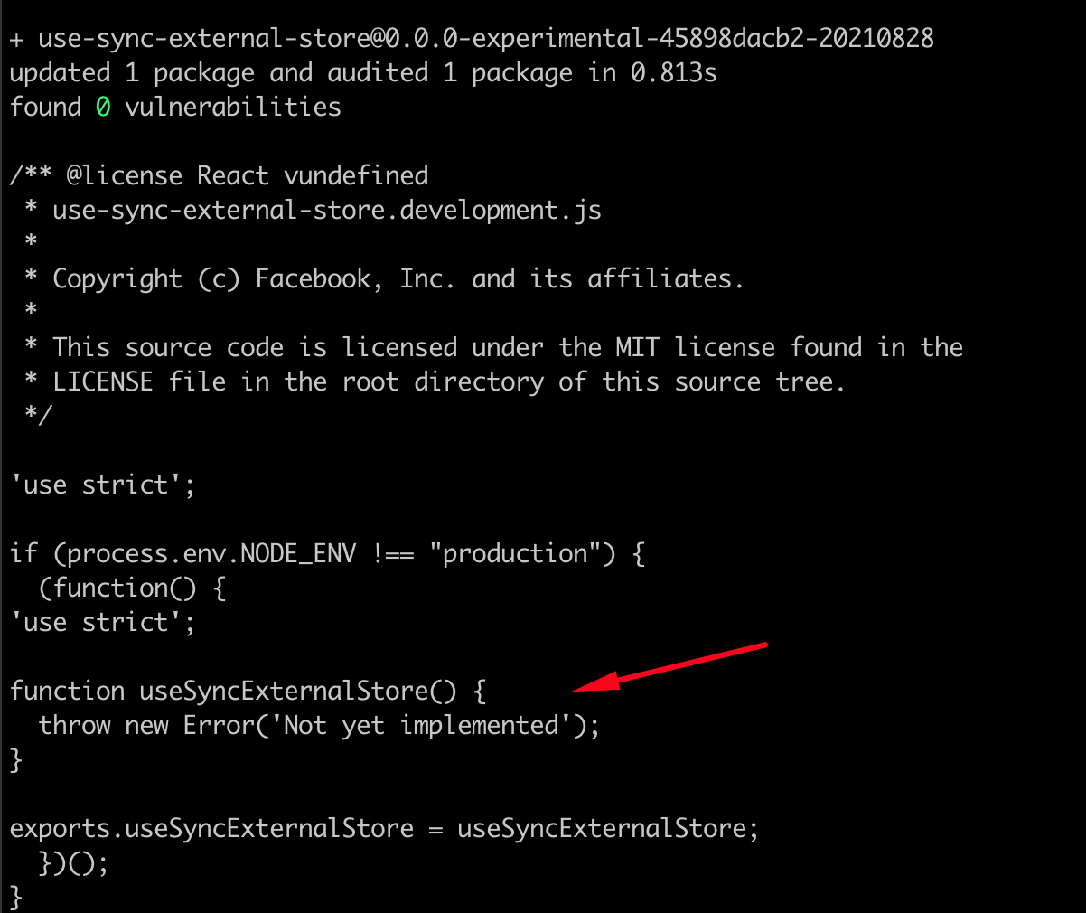 Bug Installing Latest Use Sync External Store Output Empty Bundle · Issue 22619 · Facebook