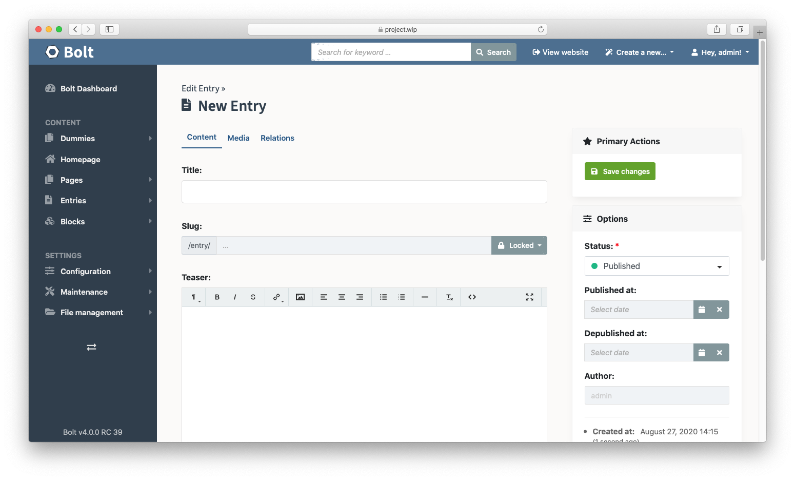Creating Content Bolt Documentation