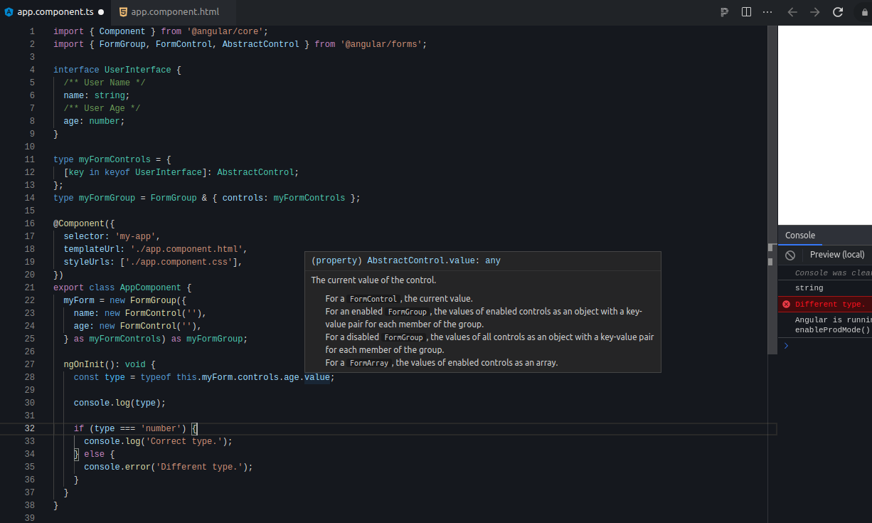 Feature Request A New Abstract Class That Allows To Specify The Appropriate Type For Formgroup