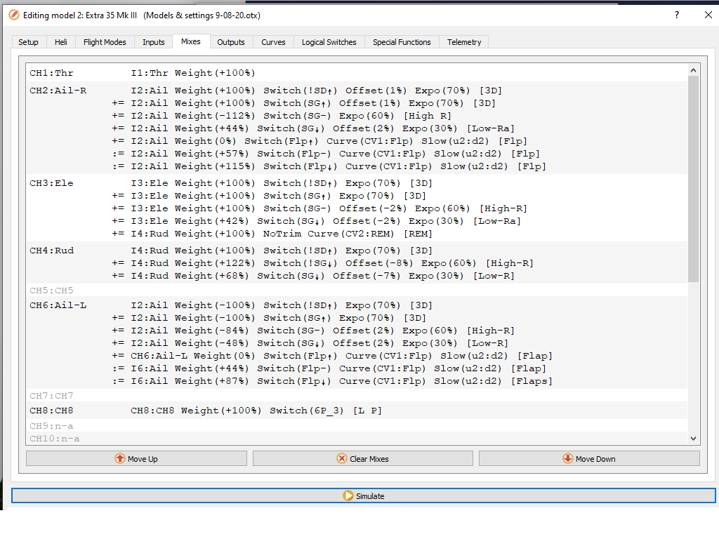 "Slow" functions slows input channel, not the Mix. ei: aileron slow, not flap · Issue #7927 ...