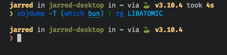 libatomic is not statically linked · Issue #2645 · oven-sh/bun · GitHub