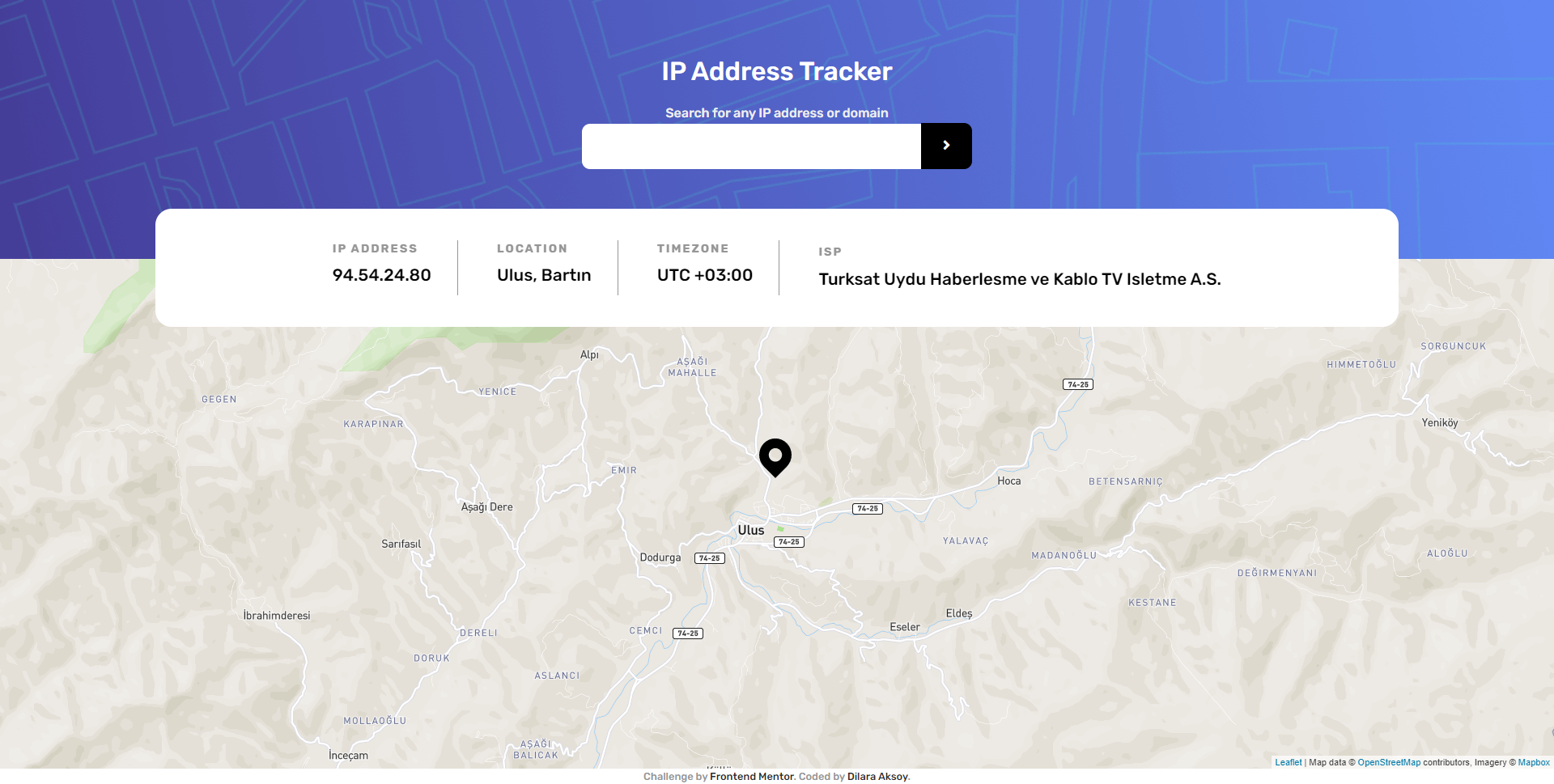 GitHub - Dilara26-cyber/IP-Address-Tracker: It is a web application that shows user's IP Address ...