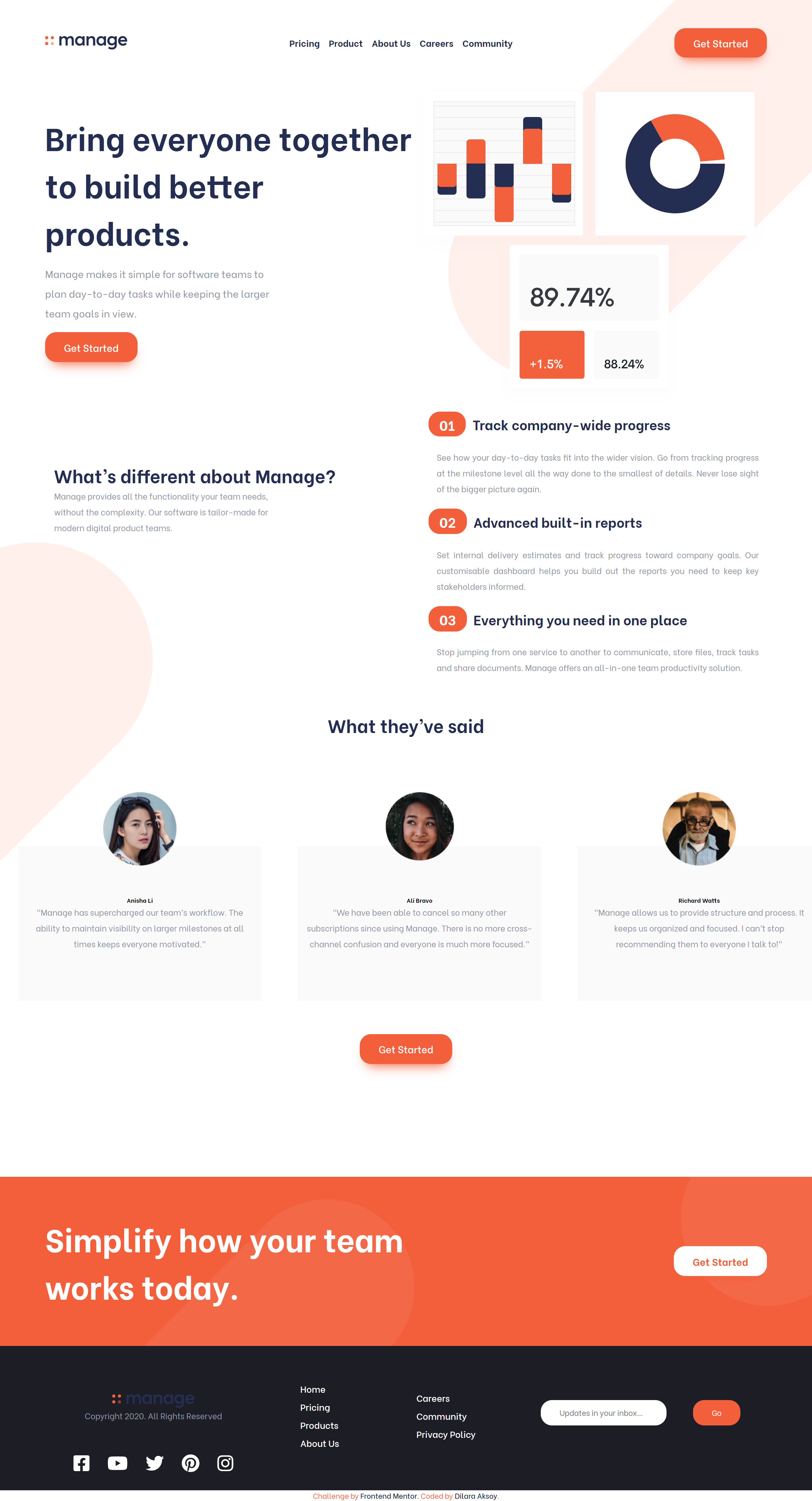 GitHub - Dilara26-cyber/Manage-Landing-Page: A great Front End Mentor Challenge that tought me a ...