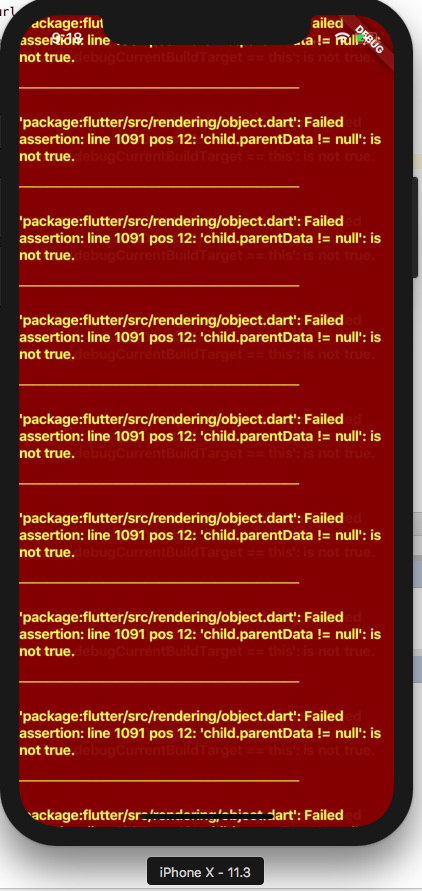 Toggle Platform Mode gives red error screen in iOS emulator · Issue #16560 · flutter/flutter ...