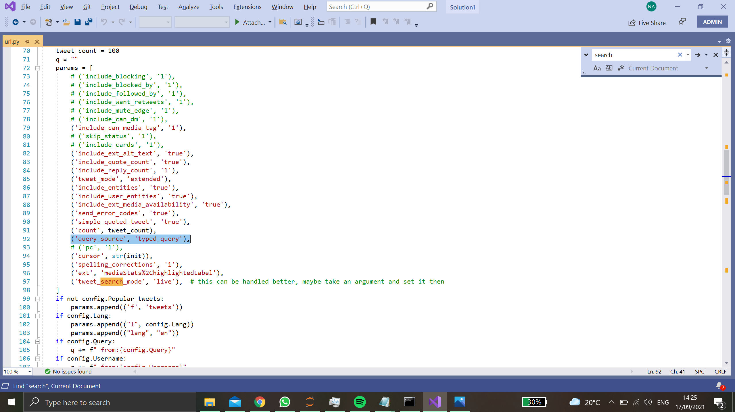 Twint returns "[!] No more data! Scraping will stop now" in the ...