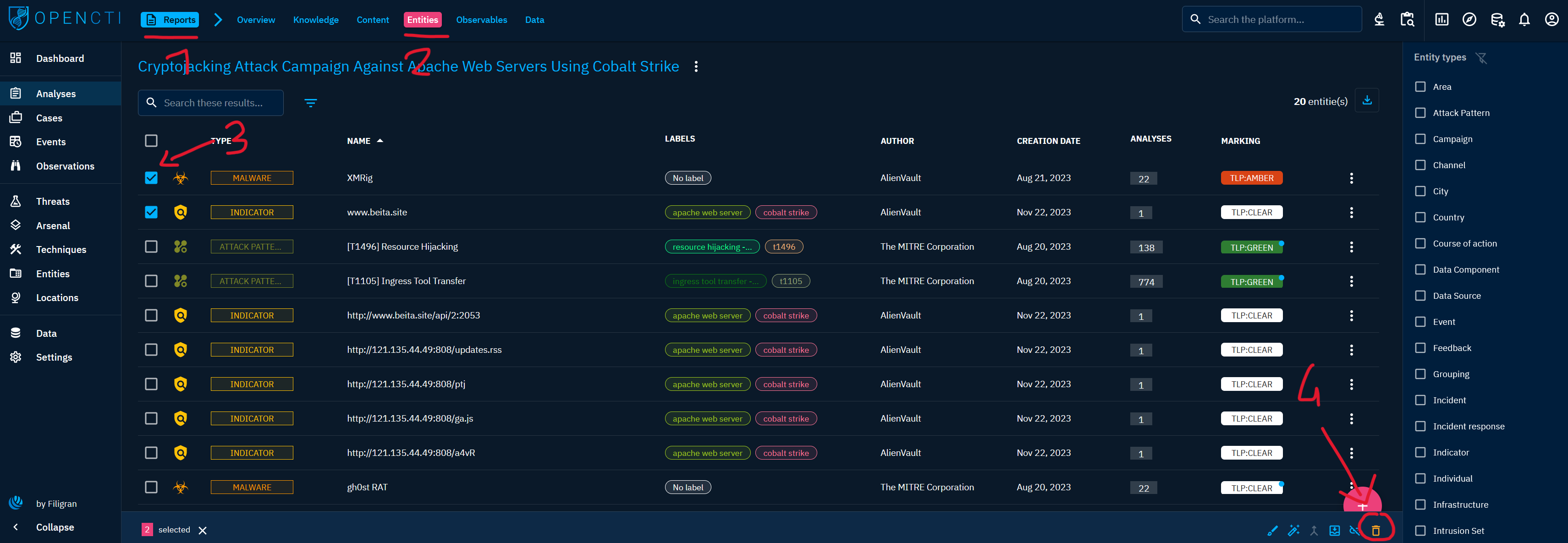 The warning message before entity deletion has disappeared · Issue #4956 · OpenCTI-Platform ...