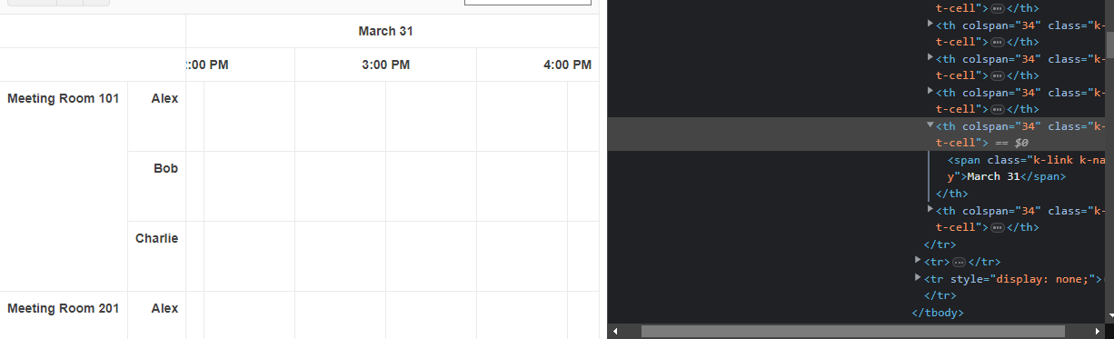 Scheduler timeline views are missing the k-today class in the header cells · Issue #7292 ...