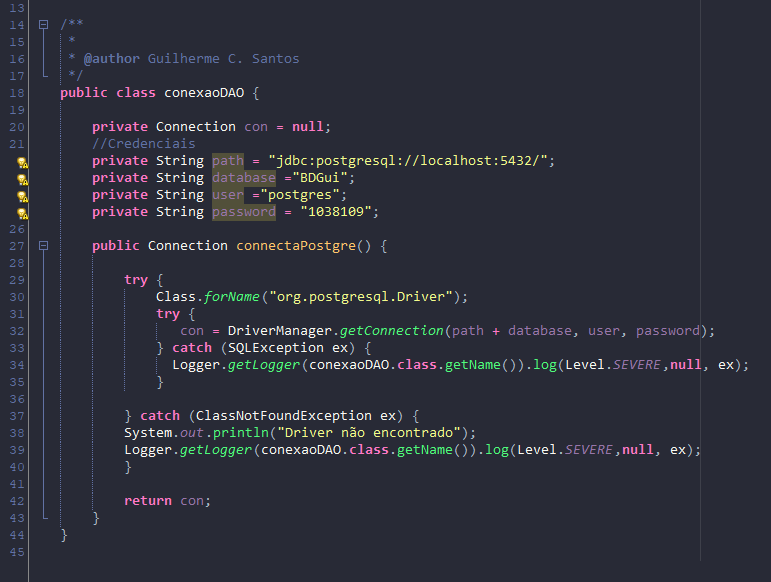 GitHub - guicarsiqsantos/ConnectionPostgree-JAVA: Trabalho ETEC conexão ...