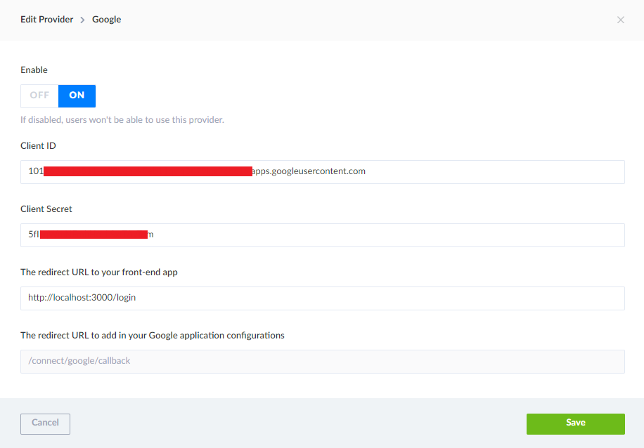 google provider return 302 error (error=request-compose%3A%20timeout ...