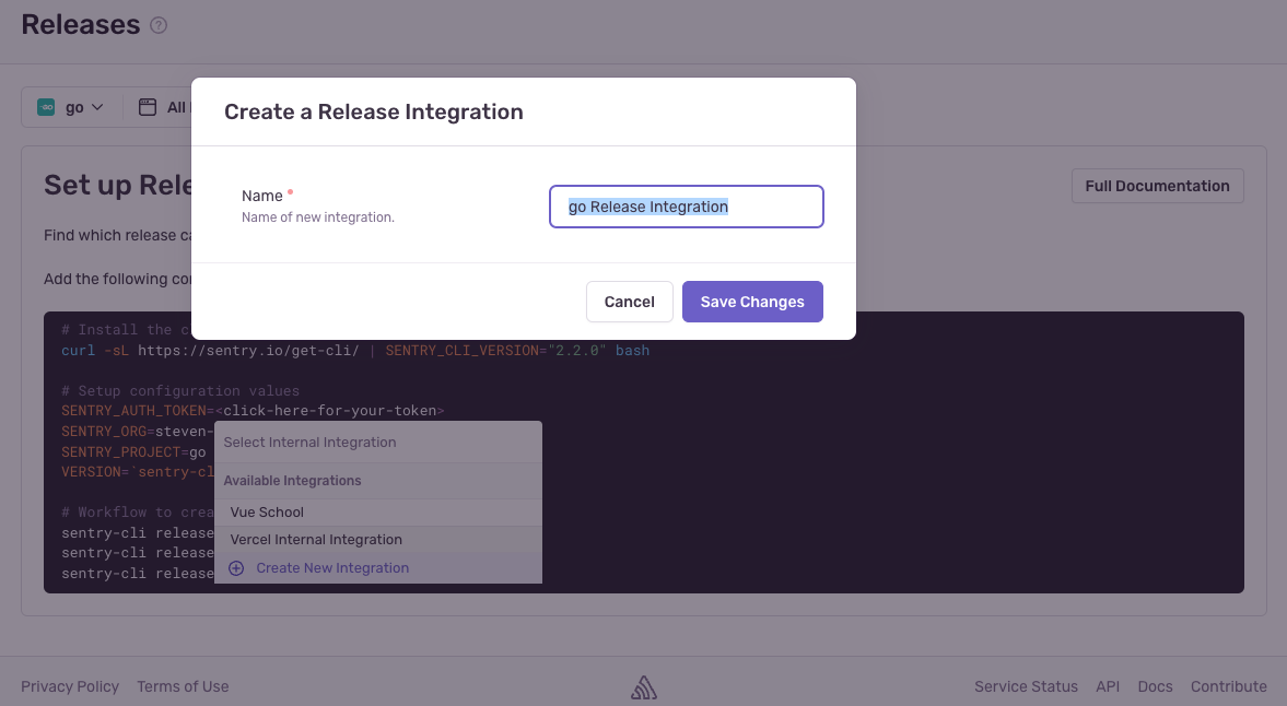 Draft: Adapt the releases onboarding to new auth tokens · Issue #50153 · getsentry/sentry · GitHub