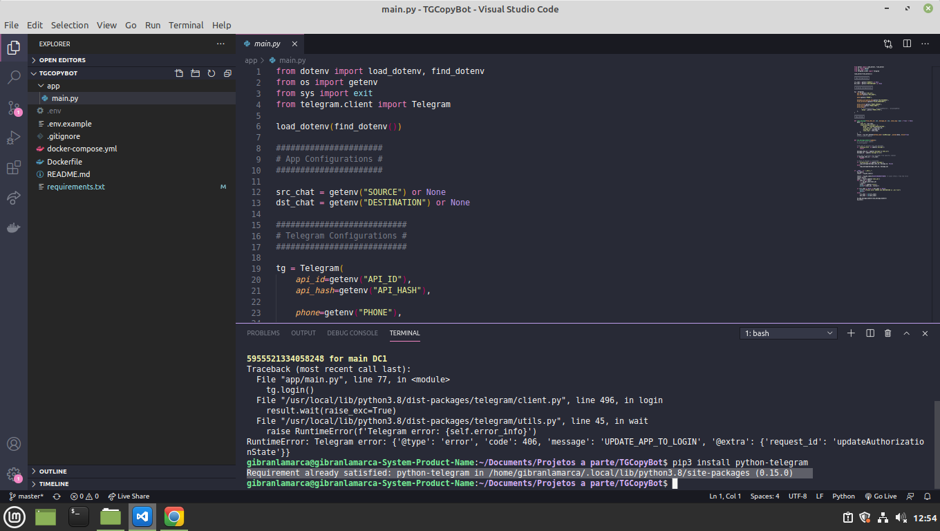 Runtime Error with 0.15.0 · Issue #229 · alexander-akhmetov/python-telegram · GitHub