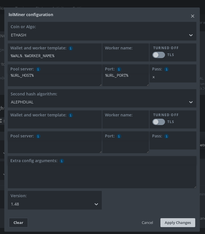 Error trying to mine Dual mode ETH + ALEPHIUM various versions · Issue #1600 · Lolliedieb ...