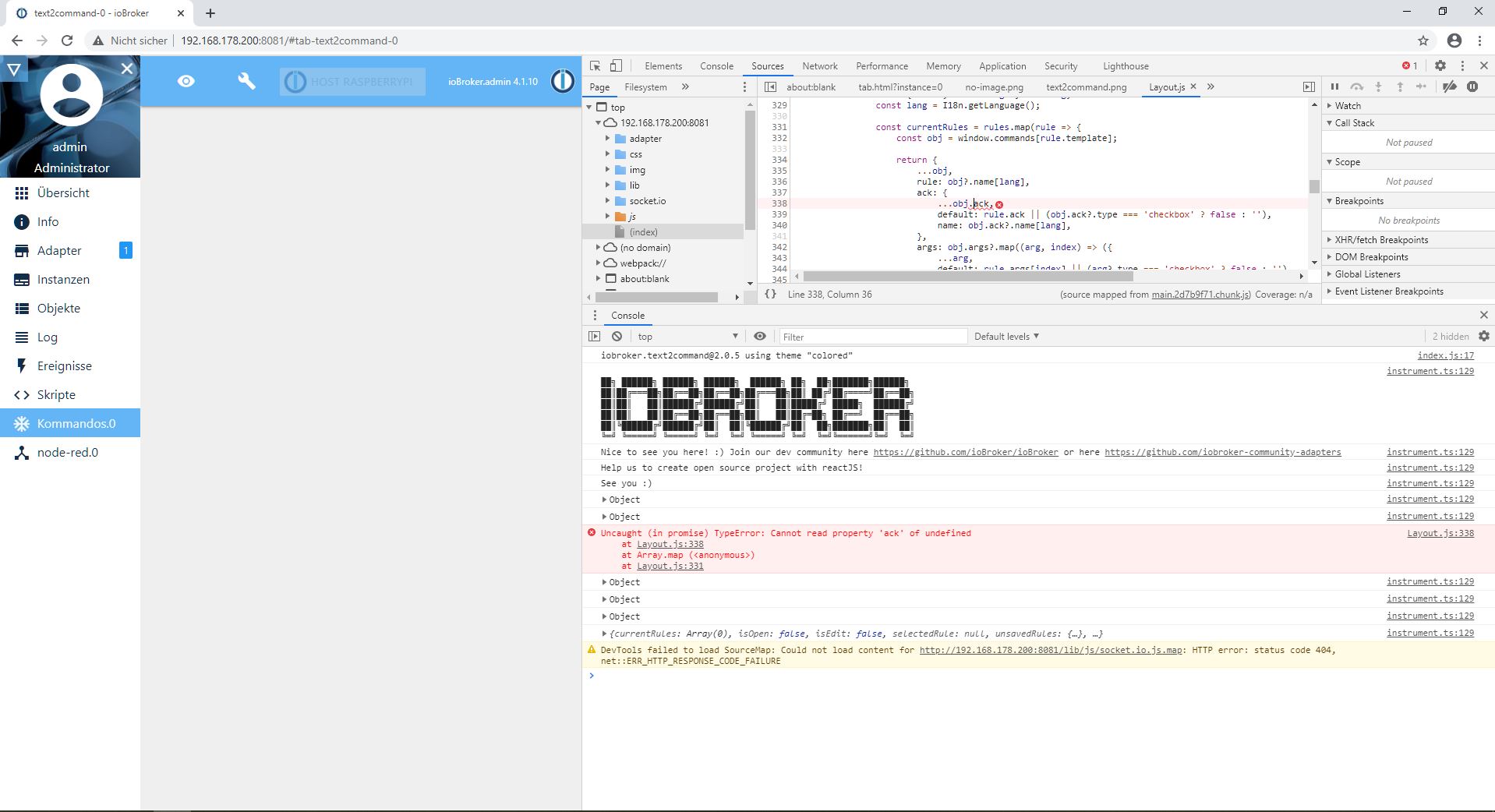 text2command Seite ist leer · Issue #69 · ioBroker/ioBroker.text2command · GitHub