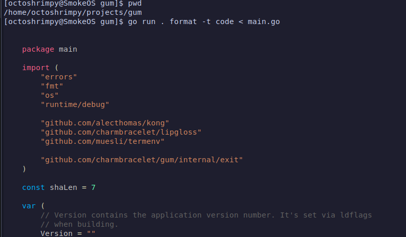 `gum format` does not syntax highlight code · Issue #215 ...