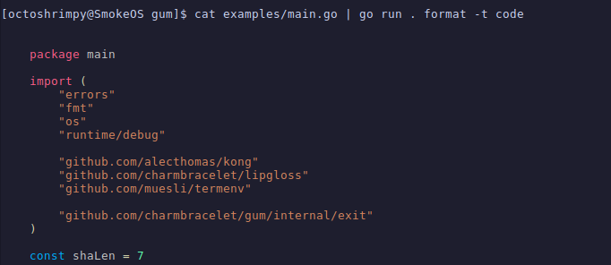 `gum format` does not syntax highlight code · Issue #215 · charmbracelet/gum · GitHub