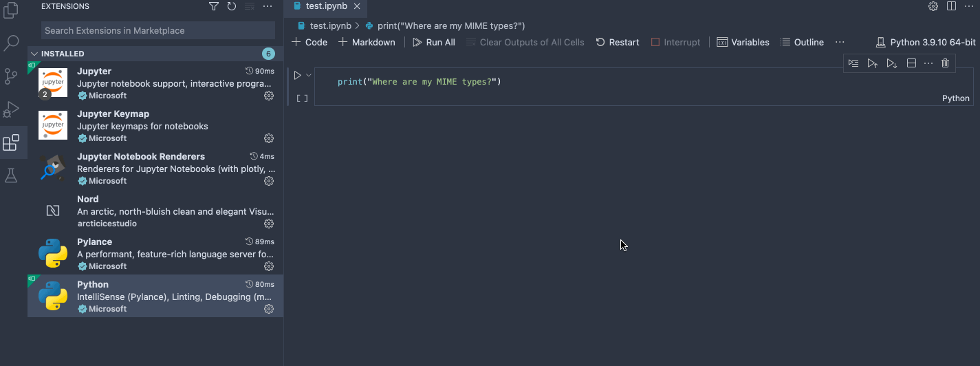 No Mime Types Available For Cell Outputs · Issue 9270 · Microsoftvscode Jupyter · Github