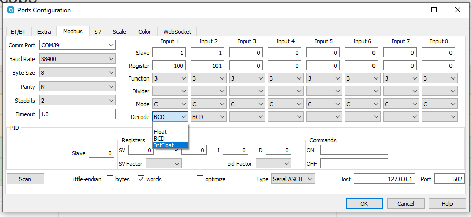 Modbus Ascii configuration · Issue #604 · artisan-roaster-scope/artisan · GitHub