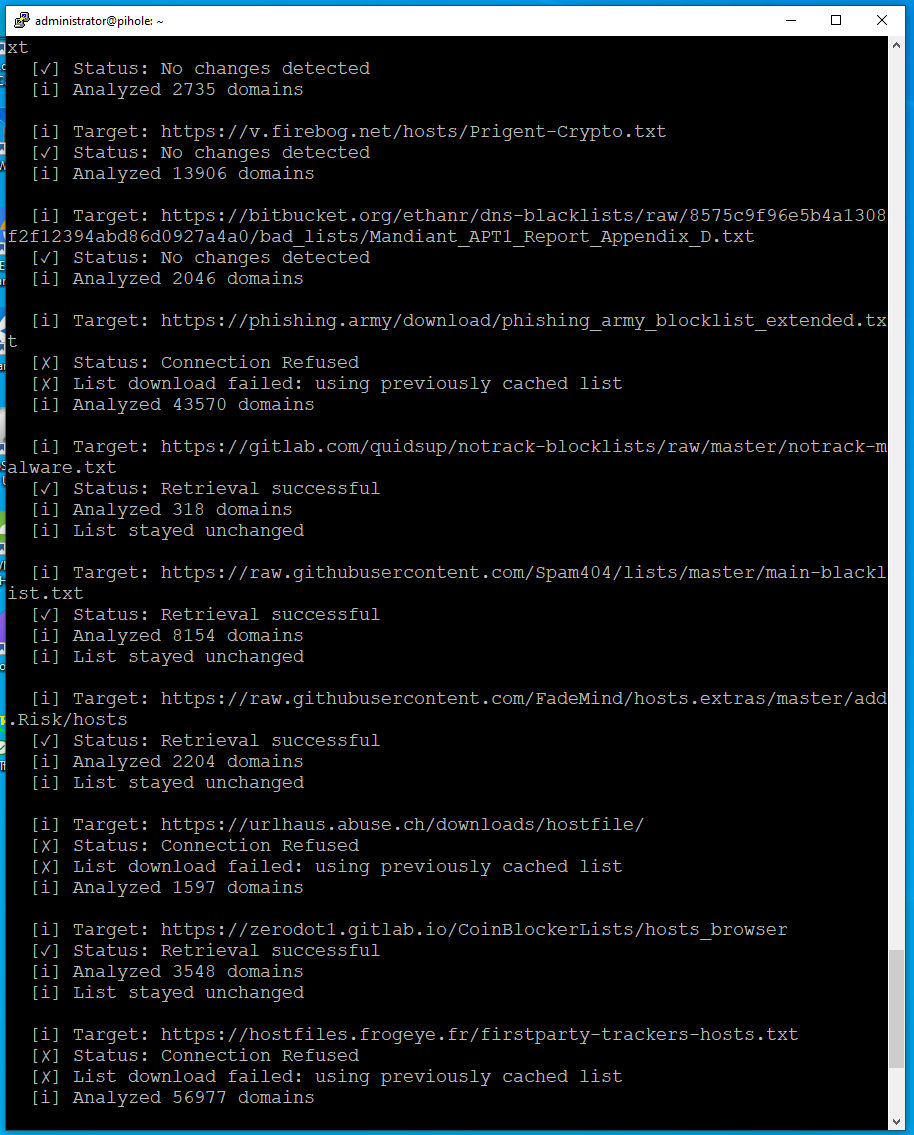 Connection Refused · Issue #86 · jacklul/pihole-updatelists · GitHub