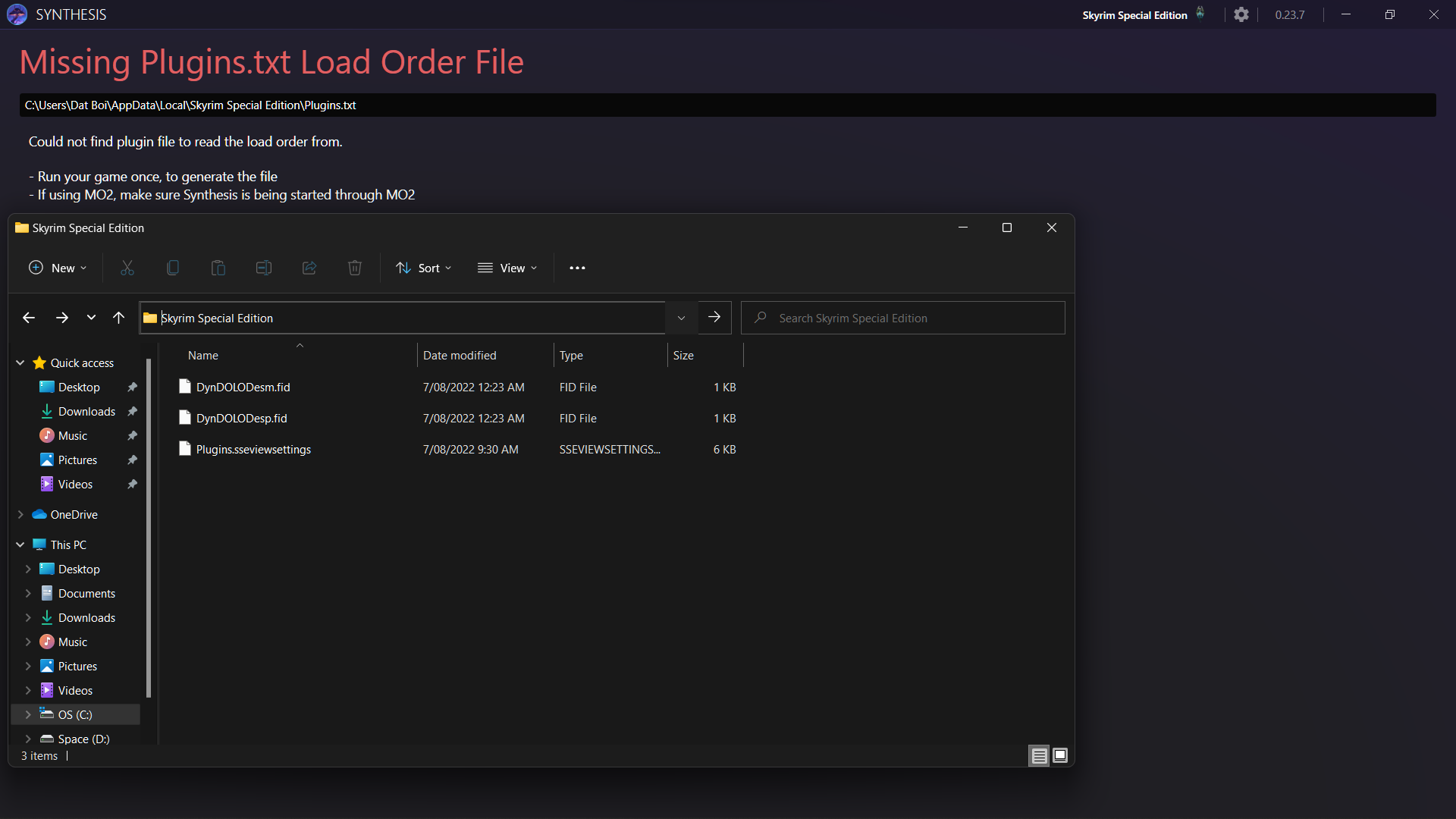 Required Mods Missing From Load Order: (esps not being detected) · Issue #352 · Mutagen-Modding ...