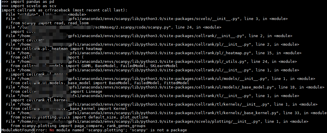 ImportError: cannot import name 'read' from 'scanpy' (unknown location ...
