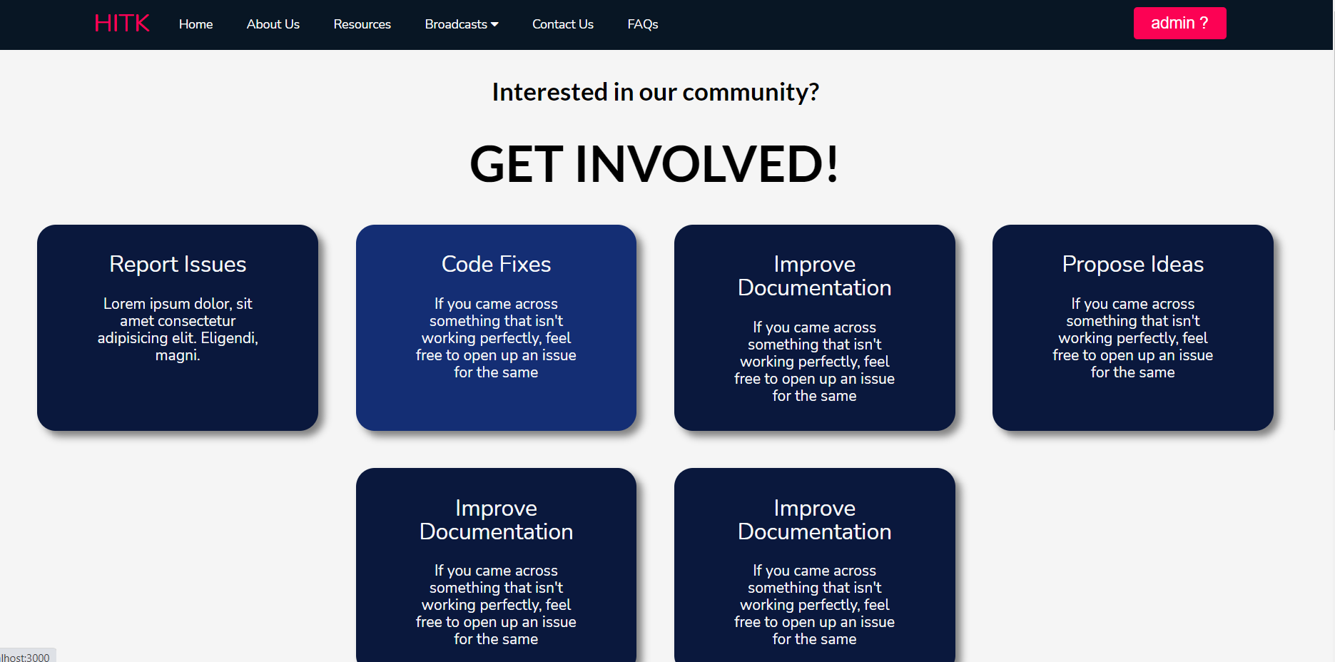 [Frontend] Make Get Involved page · Issue #164 · HITK-TECH-Community/Community-Website · GitHub