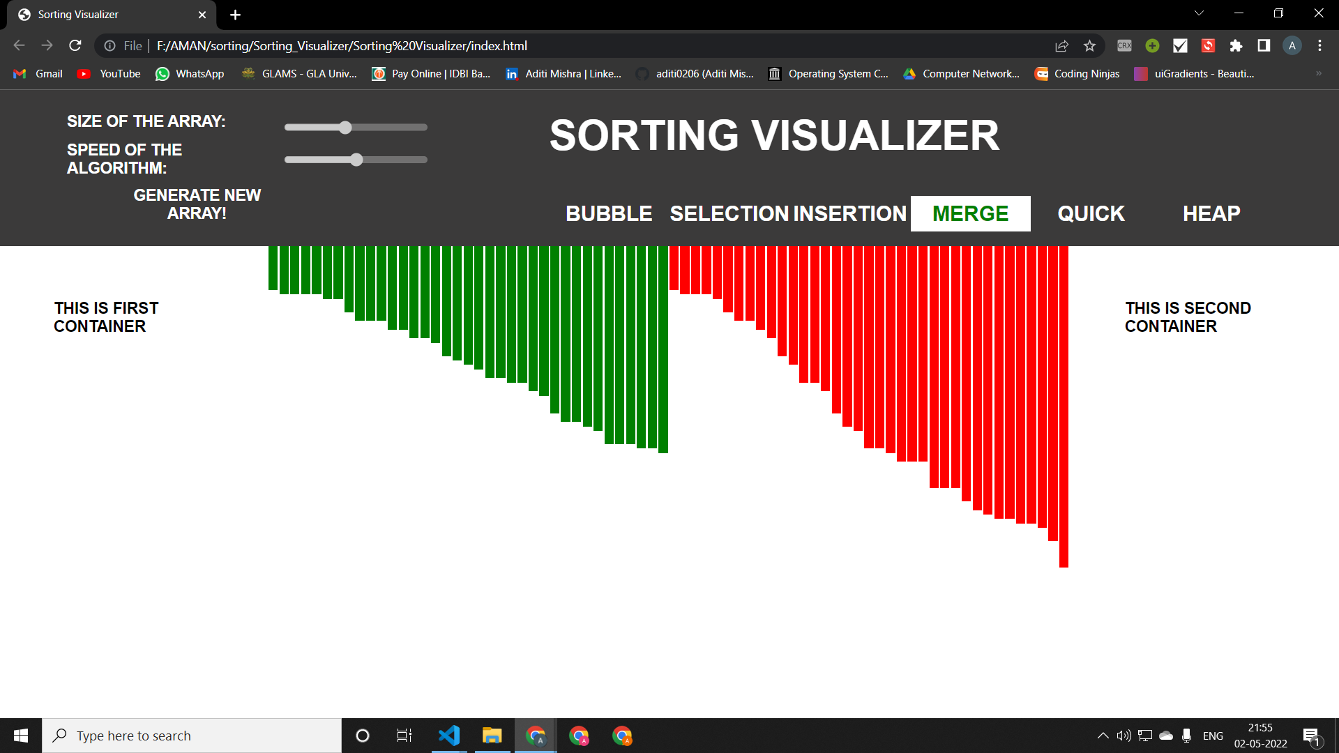 GitHub - aman231217/Sorting_Visualizer: This project is a Web ...