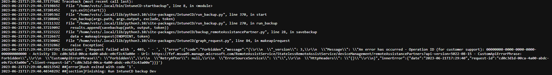 [BUG] Unknown Permissions Issue Running Backup · Issue #120 · almenscorner/IntuneCD · GitHub