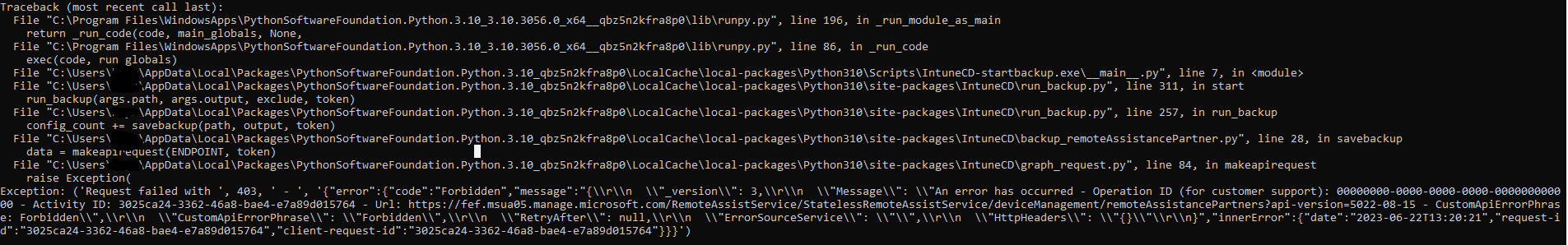 [BUG] Unknown Permissions Issue Running Backup · Issue #120 · almenscorner/IntuneCD · GitHub