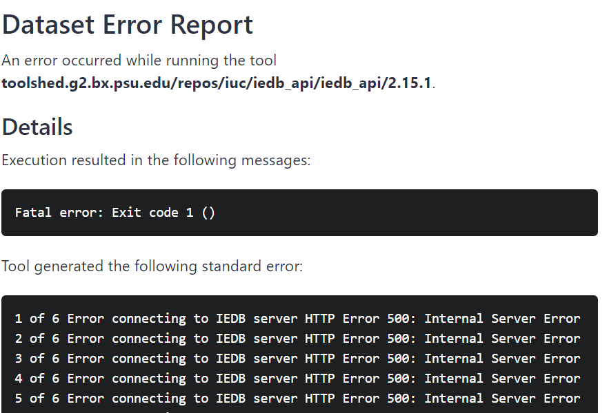 Connection to the IEDB server · Issue #3267 · galaxyproject/tools-iuc · GitHub