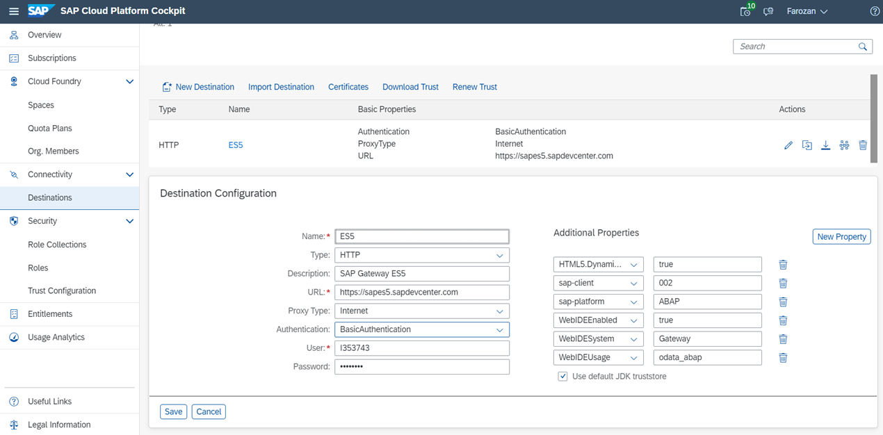 Connect Sap Cloud Platform To Your Sap Gateway Demo System Account Es5 · Issue 5830 · Sap