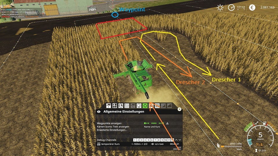 Course Generator - Lands pattern: change from headland to center ...