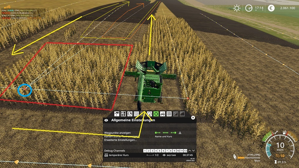 Course Generator - Lands pattern: change from headland to center ...