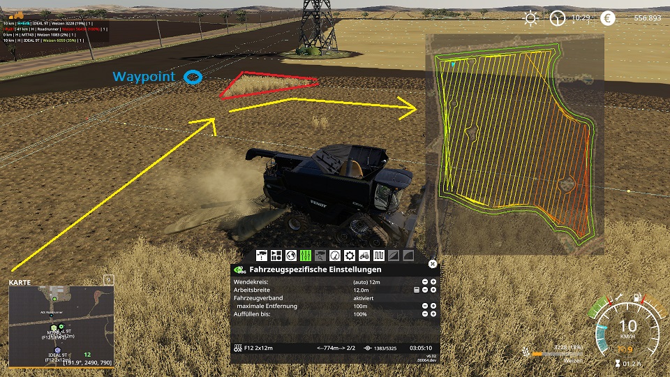 Course Generator - Lands pattern: change from headland to center ...
